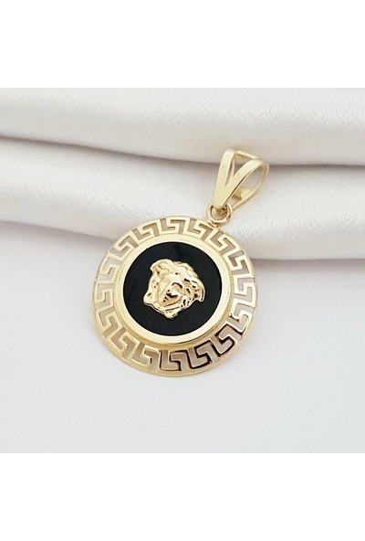 Altın Plaza Altın Medusalı Versace Madalyon Kolye KL07510