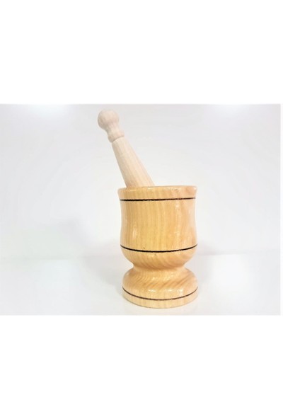 Zuzu Made Vernikli Ahşap Havan Sarımsak Döveceği Büyük Boy