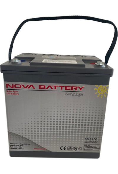 Nova Akü 12V 55AH Solar Jel Akü (Maksimum Performans)