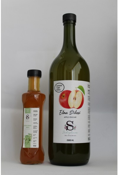 Elma Sirkesi 1,5 kg + Zeytin Yaprağı Sirkesi 250 ml