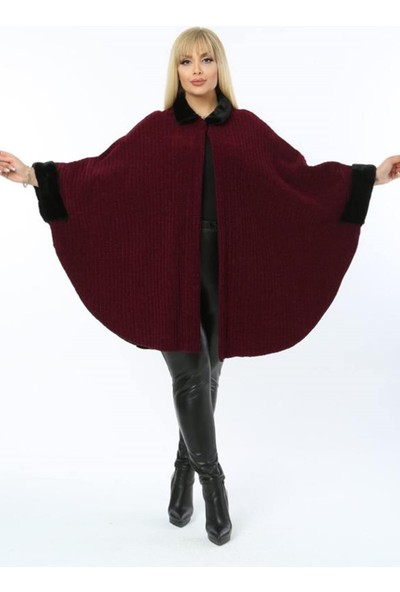 Lilas Xxl Büyük Beden Mor Renkli Panço