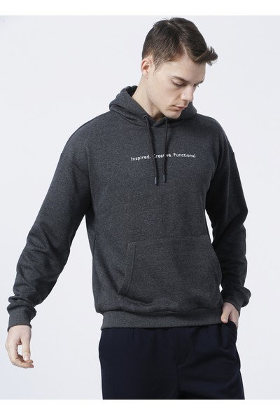 Fabrika Sports S-Factor Kapüşonlu Uzun Kollu Oversize Düz Antrasit Erkek Sweatshirt Fabrika Sports S-Factor Kapüşonlu Uzun Kollu Oversize Düz Antrasit Erkek Sweatshirt