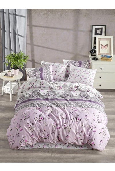 Beğenal Silikon Uyku Seti Tek Kişilik Maria Lila Desenli