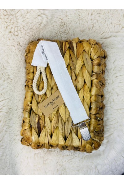 Müslin Emzik Askısı Beyaz Pacifier Müslin Emzik Askısı Beyaz Pacifier