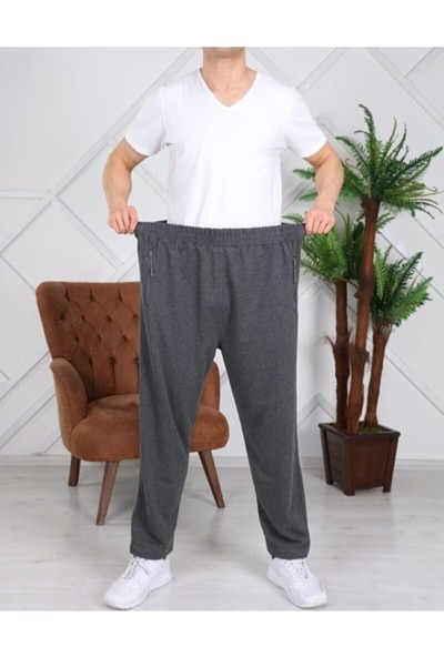 Feville Unisex Antrasit Battal Boy Eşofman Tek Altı Feville-1