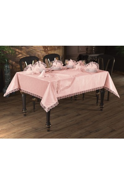 Köşem Çeyiz 18 Parça Fransız Güpürlü Kdk Dertsiz Kumaş Yemek Takımı Pudra Köşem Çeyiz 18 Parça Fransız Güpürlü Kdk Dertsiz Kumaş Yemek Takımı Pudra