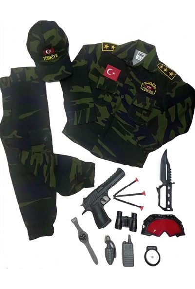 Murat Çocuk Kamuflaj Asker Kıyafeti Komple Set Murat Çocuk Kamuflaj Asker Kıyafeti Komple Set