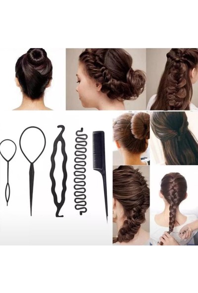 Alyeska 5'li Karışık Siyah Renk Topuz Tokası Alyeska 5'li Karışık Siyah Renk Topuz Tokası