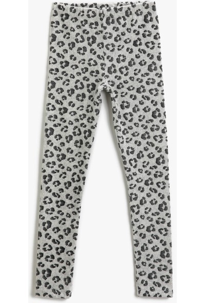 Koton Leopar Desenli Kadife Tayt Simli