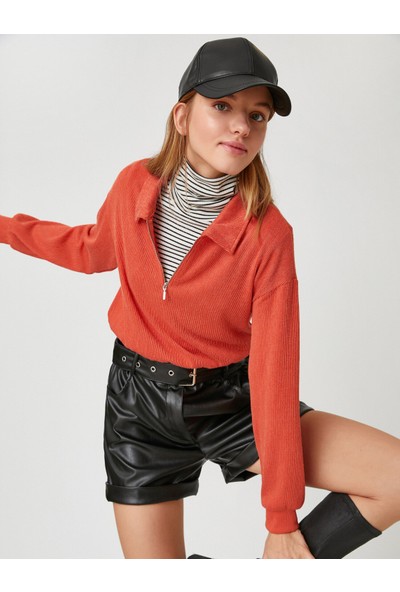 Koton Polo Yaka Fermuarlı Sweatshirt