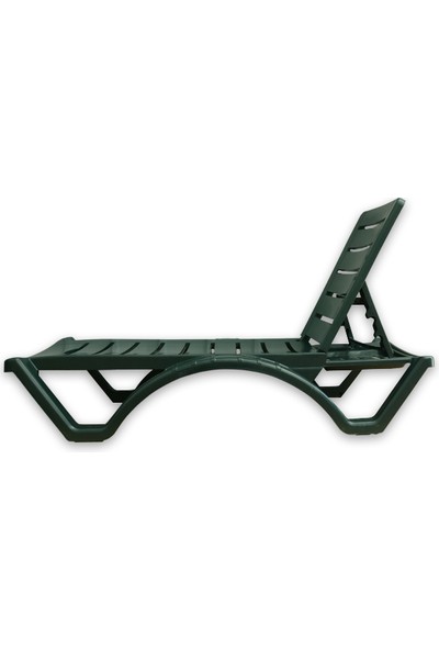 Temel Yeşil Plastik Şezlong Tekli