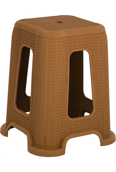 Mandella Plastik Örgü Tabure Teak