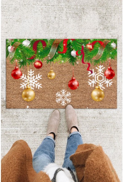 Monnhein Noel Süslü Yılbaşı Kapı Önü Paspası Yılbaşı Dekoru Dış Mekan ve Ev Içi Paspas 45X70CM Monnhein Noel Süslü Yılbaşı Kapı Önü Paspası Yılbaşı Dekoru Dış Mekan ve Ev Içi Paspas 45X70CM