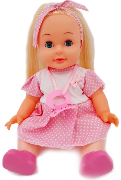 Global Altını Islatan Masal Anlatan Biberon ve Emzikli 32 Cm Roza Bebek Global Altını Islatan Masal Anlatan Biberon ve Emzikli 32 Cm Roza Bebek