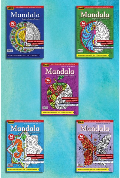 Mandala Çizgilerle Boyama 5' Li Set 1