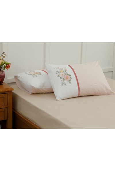 English Home Cottage Garden Kombin Pamuklu 2'li Yastık Kılıfı 50X70 cm Pudra