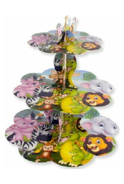 Dipak Safari Temalı 3 Katlı Kek Standı / Cup Cake Stand Dipak Safari Temalı 3 Katlı Kek Standı / Cup Cake Stand