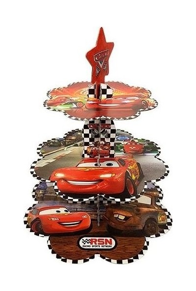 Dipak Cars / Şimşek Mcqueen 3 Katlı Kek Standı / Cup Cake Stand Dipak Cars / Şimşek Mcqueen 3 Katlı Kek Standı / Cup Cake Stand