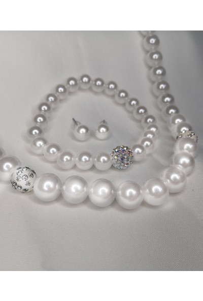 Trend Kolye Incili Taşlı Şık Takı Seti