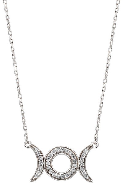 Moj Ay ve Güneş Figürlü Özel Tasarım 925 Ayar Gümüş Kolye