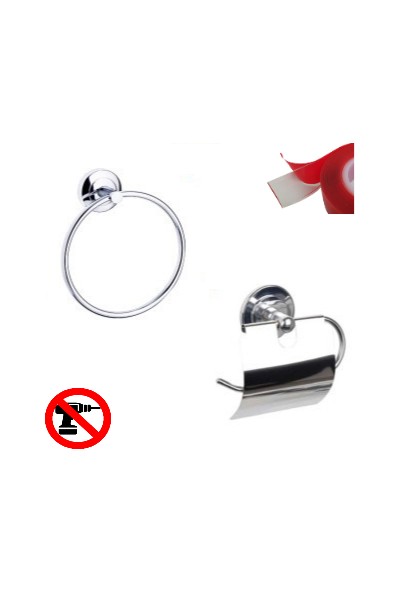 Euromix Kendinden Yapışkanlı Krom Ikili Set Euromix Kendinden Yapışkanlı Krom Ikili Set