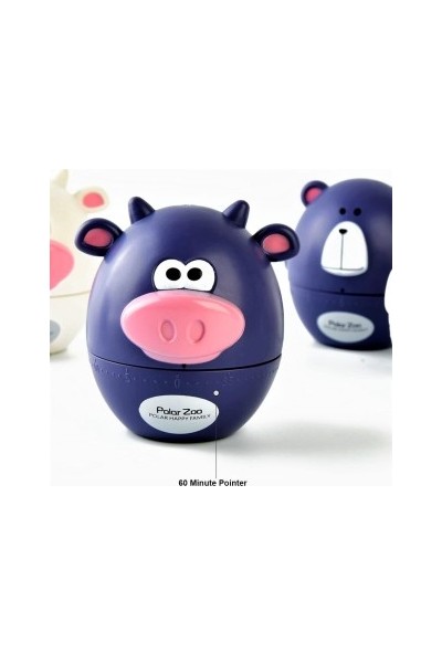 La Vie Design Mavi Polar Happy Family Cow Timer 60 Dakika Sevimli Plastik Zamanlayıcı La Vie Design Mavi Polar Happy Family Cow Timer 60 Dakika Sevimli Plastik Zamanlayıcı