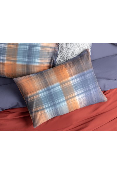 English Home Flowing Plaid Pamuklu 2'li Yastık Kılıfı 50X70 cm Lacivert - Kiremit English Home Flowing Plaid Pamuklu 2'li Yastık Kılıfı 50X70 cm Lacivert - Kiremit