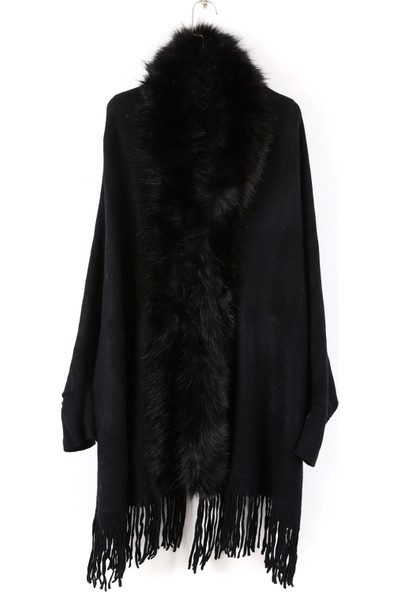 Delicate Girl Narin Kız Sonbahar ve Kış Yeni Moda Bayanlar Pelerin Hırka Suni Kürk Kollu ve Saçaklı Etek Düz Renk Pelerin (Yurt Dışından) Delicate Girl Narin Kız Sonbahar ve Kış Yeni Moda Bayanlar Pelerin Hırka Suni Kürk Kollu ve Saçaklı Etek Düz Renk Pelerin (Yurt Dışından)