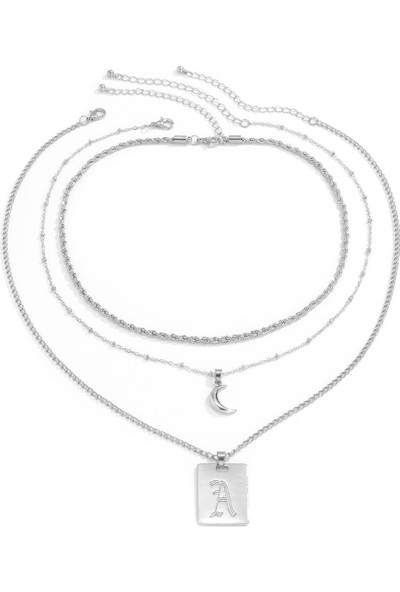 Delicate Girl Narin Kız Eski Oluklu Mektup Hilal Seti Kolye (Yurt Dışından)