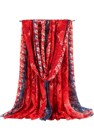 Delicate Girl Narin Kız Saten Desenli Floresan Yılan Desenli Eşarp (Yurt Dışından)