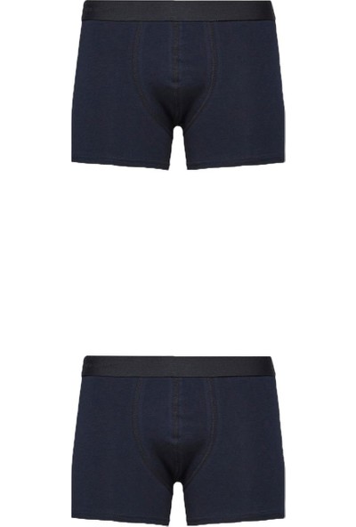 John Lion Erkek Premium Likralı 2'li Boxer Lacivert John Lion Erkek Premium Likralı 2'li Boxer Lacivert