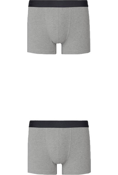 John Lion Erkek Premium Likralı 2'li Boxer Gri John Lion Erkek Premium Likralı 2'li Boxer Gri