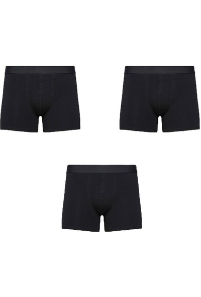 John Lion Erkek Premium Likralı 3'lü Boxer Siyah John Lion Erkek Premium Likralı 3'lü Boxer Siyah