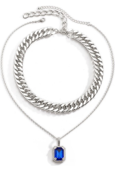 Delicate Girl Narin Kız Basit Kare Kalın Zincir Geometrik Kişilik Çift Katmanlı Zincir Karışımı ve Maç Değerli Taş Kolye (Yurt Dışından) Delicate Girl Narin Kız Basit Kare Kalın Zincir Geometrik Kişilik Çift Katmanlı Zincir Karışımı ve Maç Değerli Taş Kolye (Yurt Dışından)