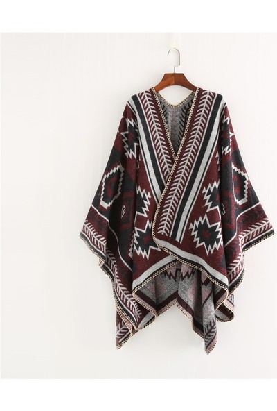 Delicate Girl Narin Kız Sonbahar ve Kış Kalın Avrupa ve Amerikan Tarzı Çapraz Elmas Geometrik Desen Taklit Kaşmir Büyük Şal (Yurt Dışından)