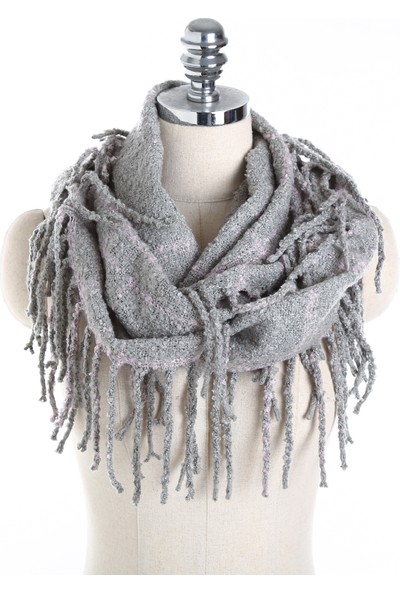 Delicate Girl Narin Kız Sonbahar ve Kış Önlüğü Bayanlar Ekose Halka Iplik Püskül Çift Kullanımlı Sıcak Önlük (Yurt Dışından)