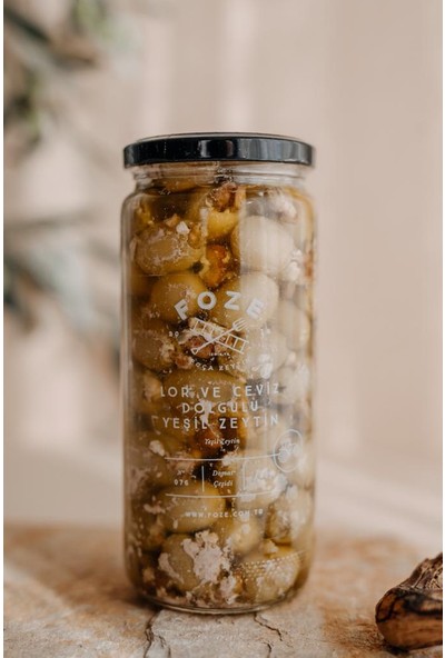 Foze Lor ve Ceviz Dolgulu Yeşil Zeytin 470 gr Foze Lor ve Ceviz Dolgulu Yeşil Zeytin 470 gr