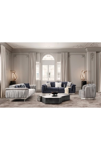 Eymense Veyron Koltuk Takımı Gri 3+3+1 Eymense Veyron Koltuk Takımı Gri 3+3+1