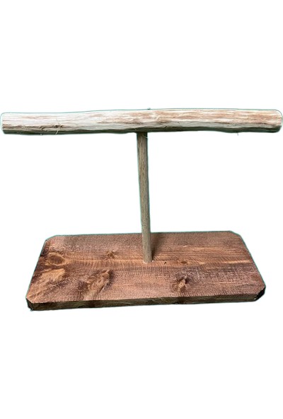 Wooden Bird Stantlı T Tünek Kahverengi Renk Wooden Bird Stantlı T Tünek Kahverengi Renk