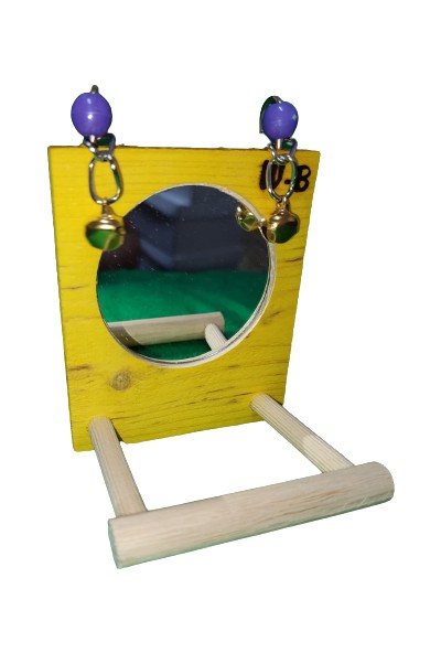 Wooden Bird Muhabbet Kuşu Kafes Yan Duvar Aynası Sarı Renk Wooden Bird Muhabbet Kuşu Kafes Yan Duvar Aynası Sarı Renk