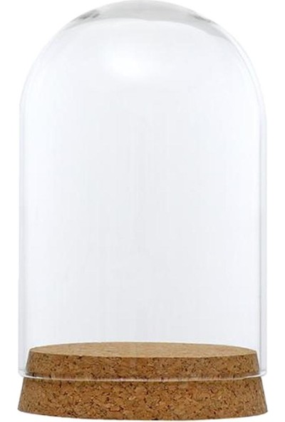 F Fityle Cam Dome Çan Kavanoz Cloche Ekran Peri Bahçe Dekor ile Ahşap Baz 8X12 cm (Yurt Dışından)