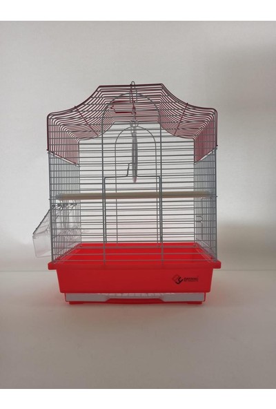 Dayang İki Kapılı Kubbeli Kuş Kafes 28,5 x 36,5 cm Kırmızı