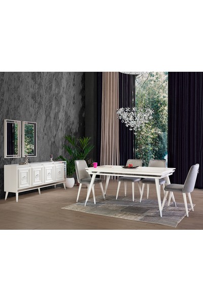 Eymense Rosa Yemek Odası Takımı Silver