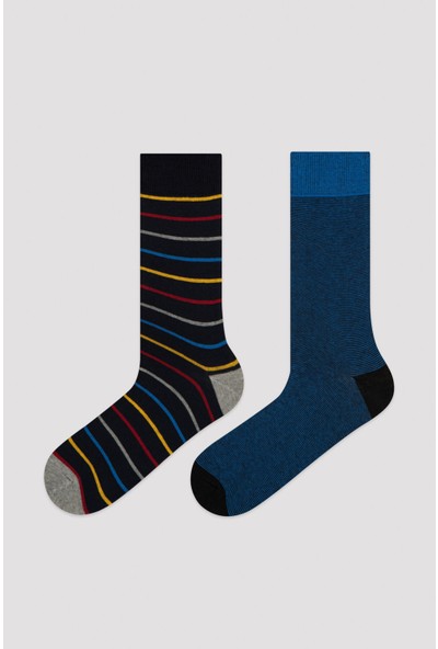 Penti Lacivert Erkek Color Stripe 2li Soket Çorap