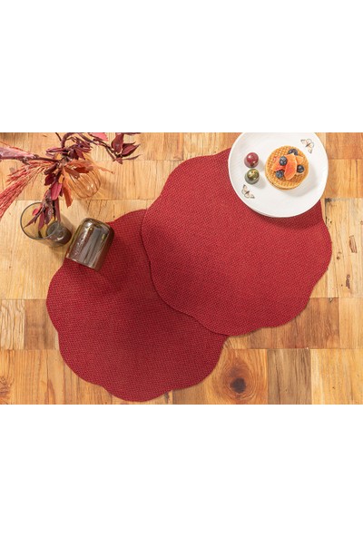 English Home Floraison Jüt 2'li Amerikan Servis 38 cm Bordo