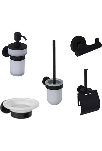 Bocchi Piave Siyah Banyo Aksesuarı Seti 5 Parça