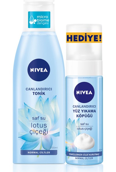 Nivea Canlandırıcı Tonik Normal Ciltler 200 Ml+Yüz Yıkama Köpüğü Normal Ciltler 150 ml