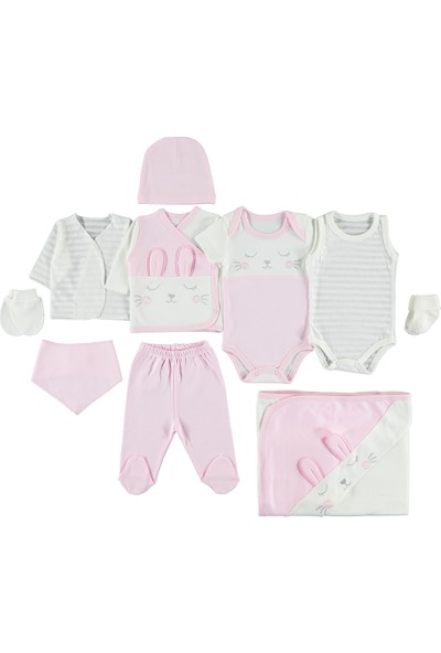 Civil Baby Kız Bebek 10'lu Zıbın Takımı Yenidoğan Pembe Civil Baby Kız Bebek 10'lu Zıbın Takımı Yenidoğan Pembe