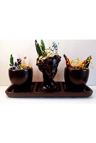 Sağnak Hobi Tasarım Trio Helen Üçlü Beton Saksı Set