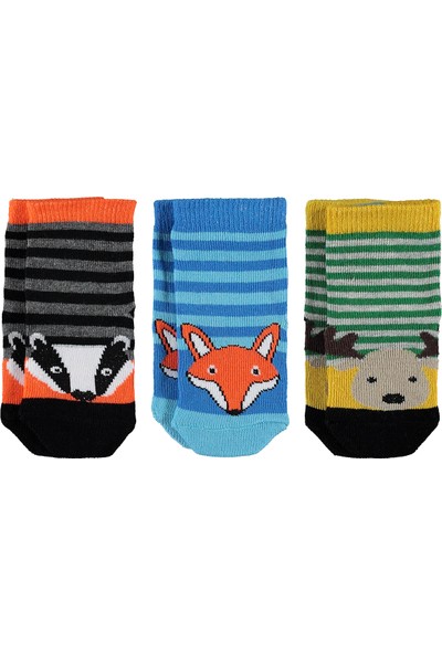 Civil Baby Erkek Bebek 3'lü Çorap Set 0-12 Ay Siyah